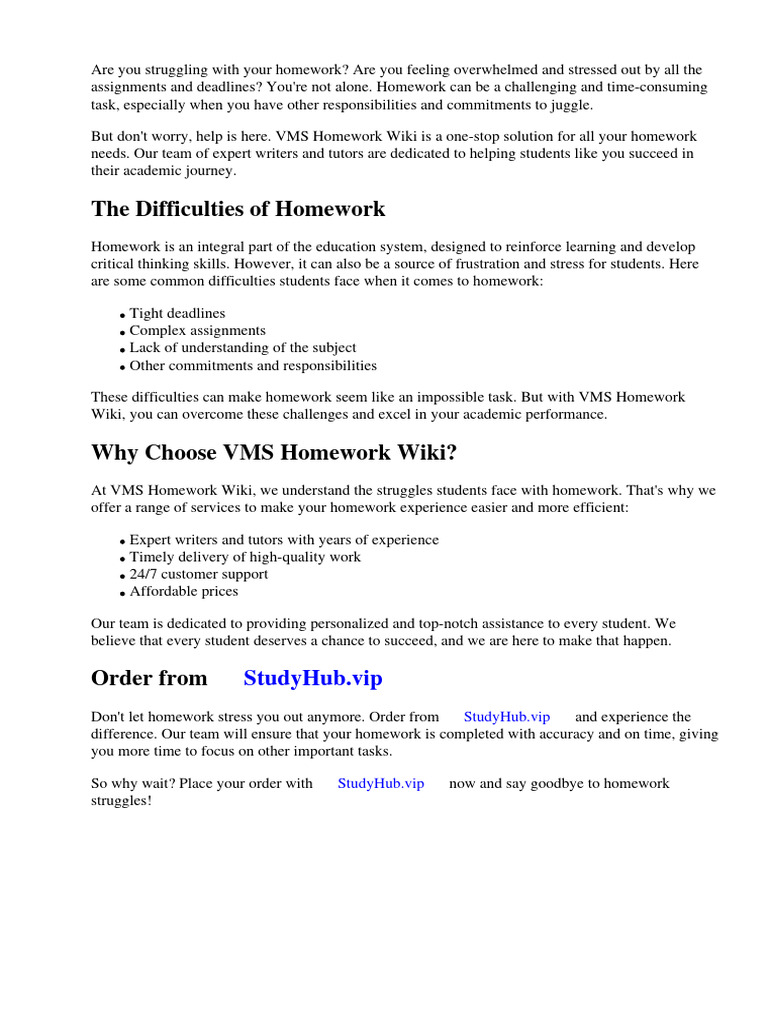 Vms Homework Wiki | PDF | System | Homework