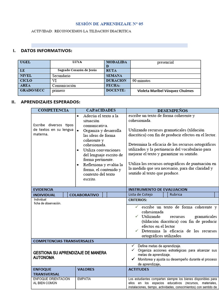 Sesion 5 Exp. 7. | PDF | Evaluación | Aprendizaje