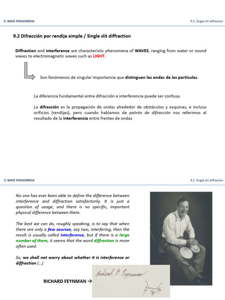 9.2 Single Slit Diffraction | PDF | Olas | Cristalografía