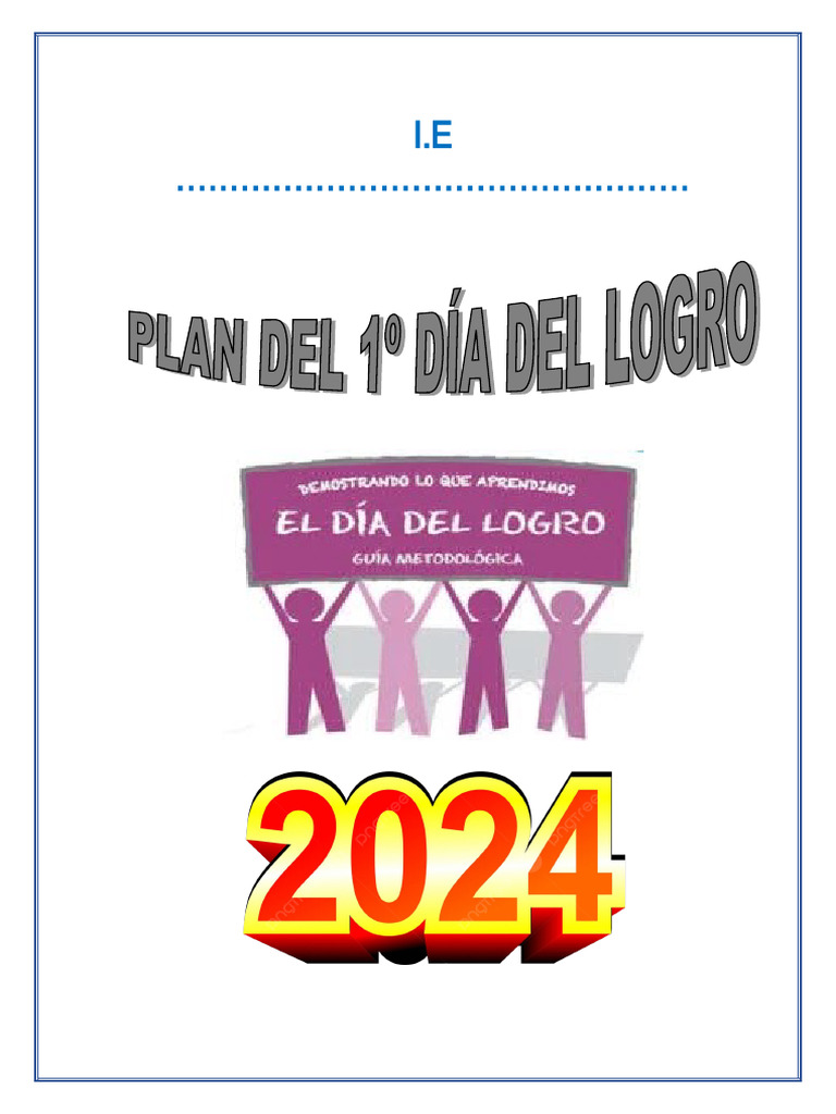 50 - Plan Trabajo - Día Del Logro | PDF | Evaluación | Aprendizaje