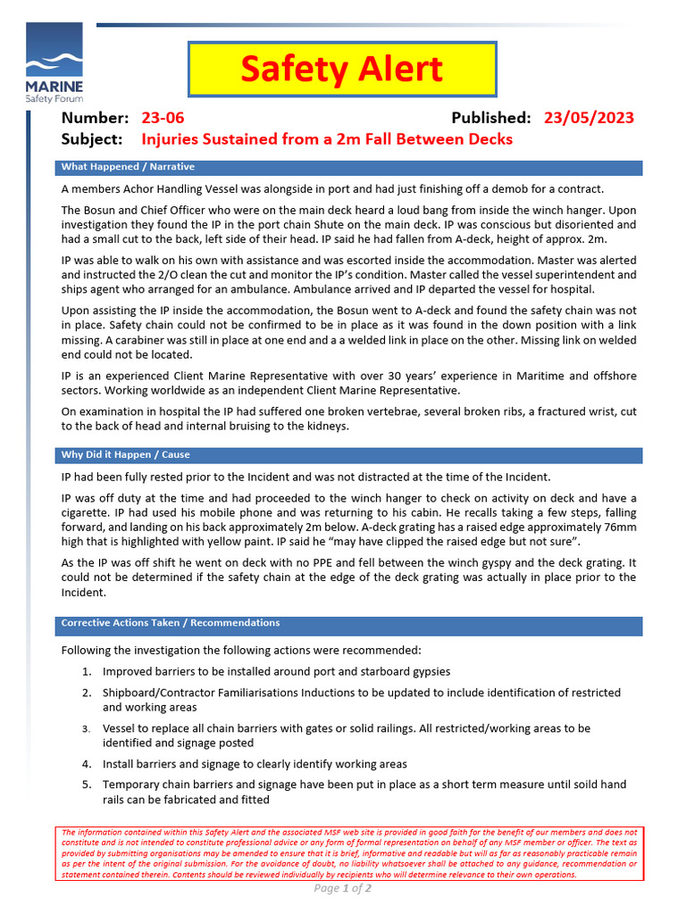 MSF Safety Alert 23.06 | PDF