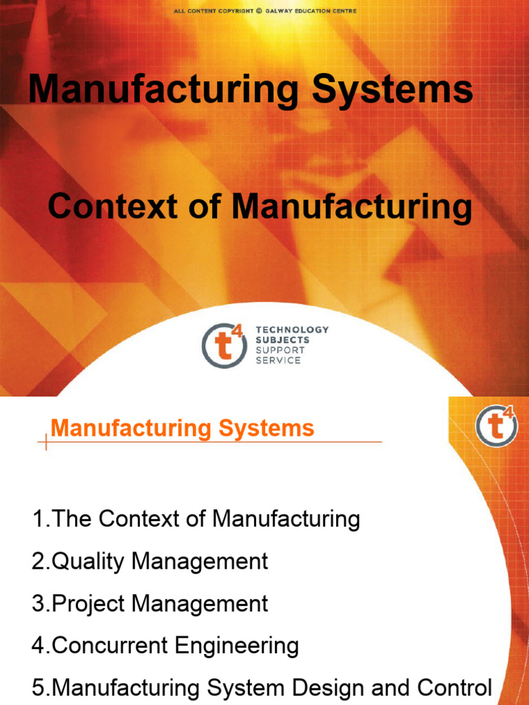 Context of Manufacturing | PDF | Factors Of Production | Product (Business)