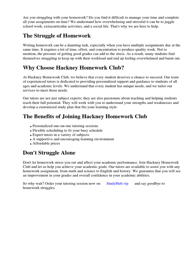 Hackney Homework Club | PDF | Homework | Http Cookie