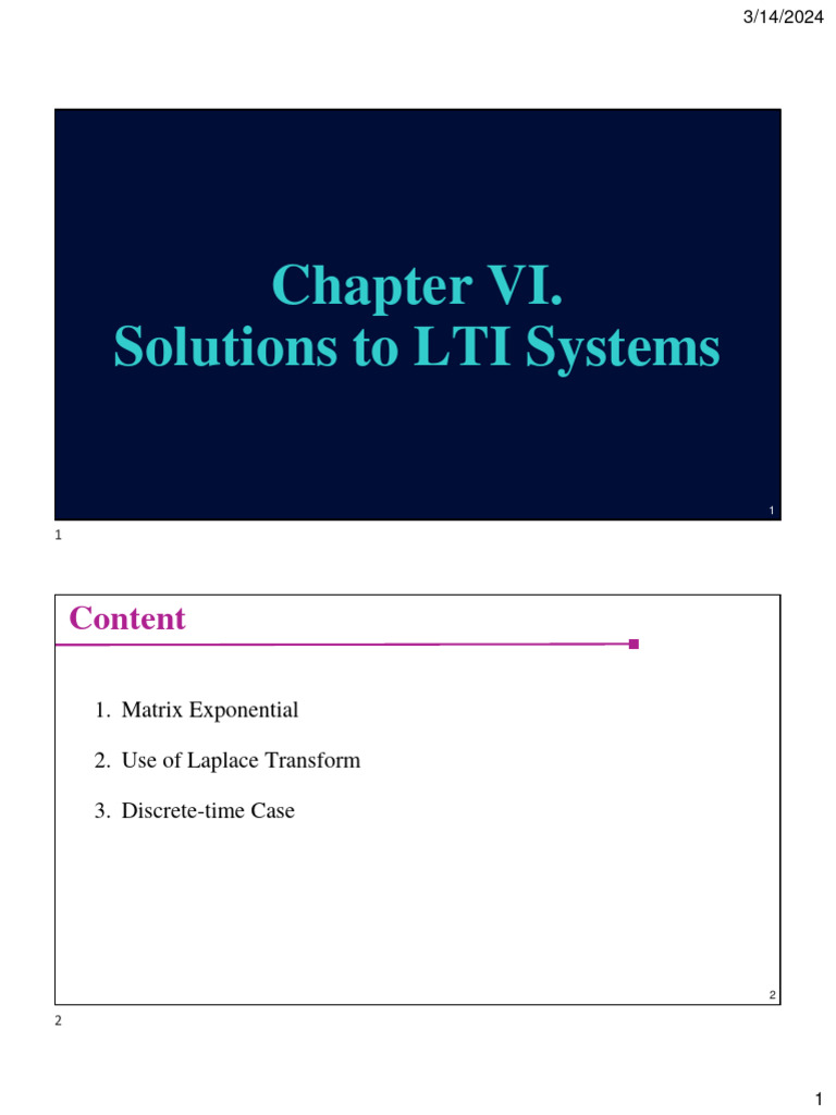 LTI System Solutions Overview | PDF | Algorithms | Mathematics
