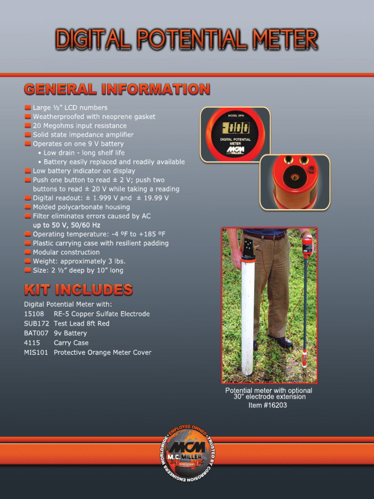 Digital Potential Meter Overview | PDF