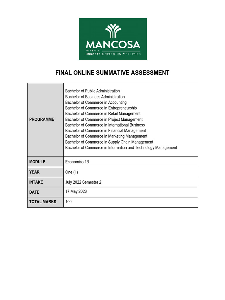 Economics 1B Final OSA - 231104 - 182657 (1) - With Notes | PDF ...
