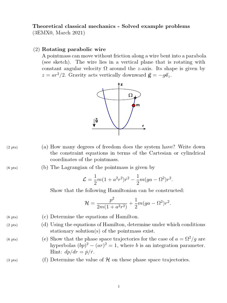 Demo Example Problem 2 22march2021 | PDF | Equations | Hamiltonian Mechanics