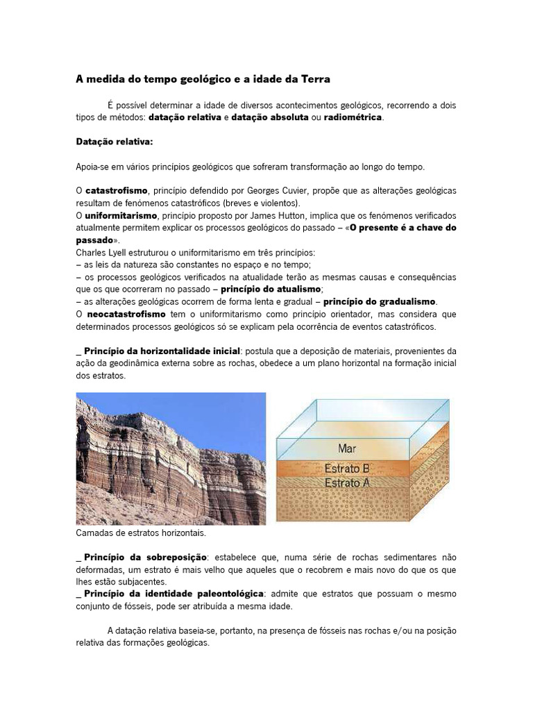 A Medida Do Tempo Geológico e A Idade Da Terra | PDF | Geologia ...
