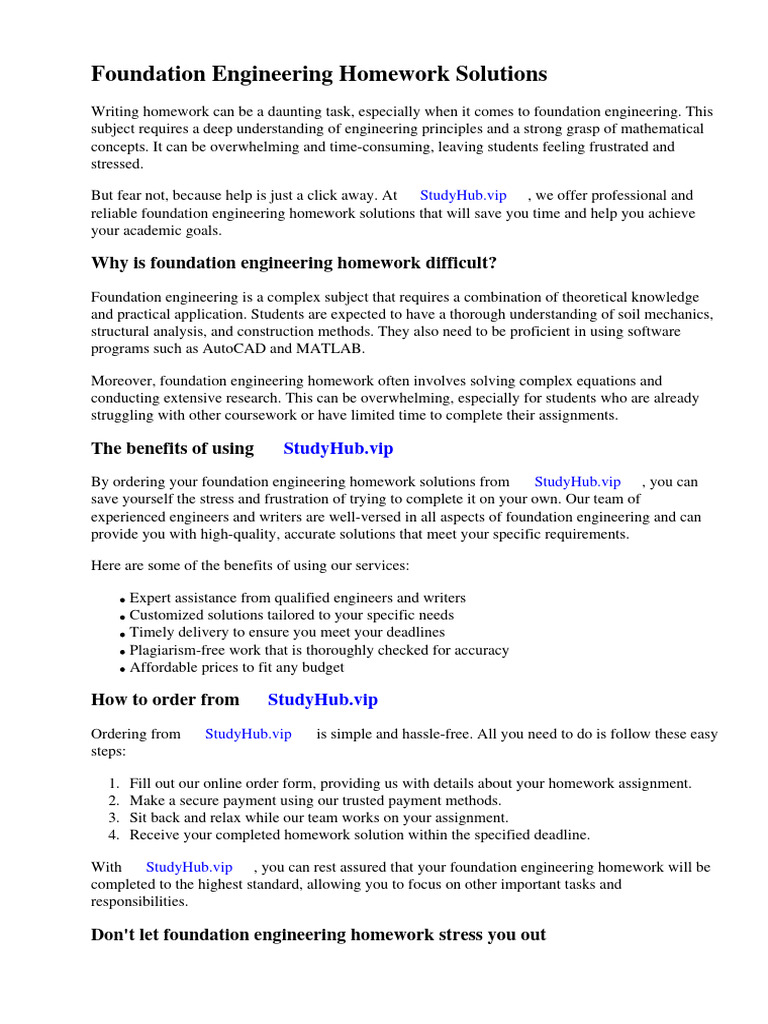 Foundation Engineering Homework Solutions | PDF | Foundation (Engineering) | Deep Foundation