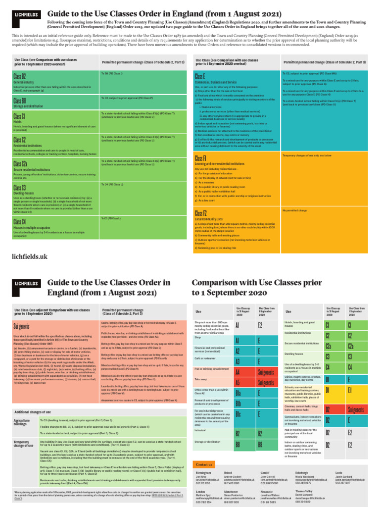 Guide To The Use Classes Order in England | PDF