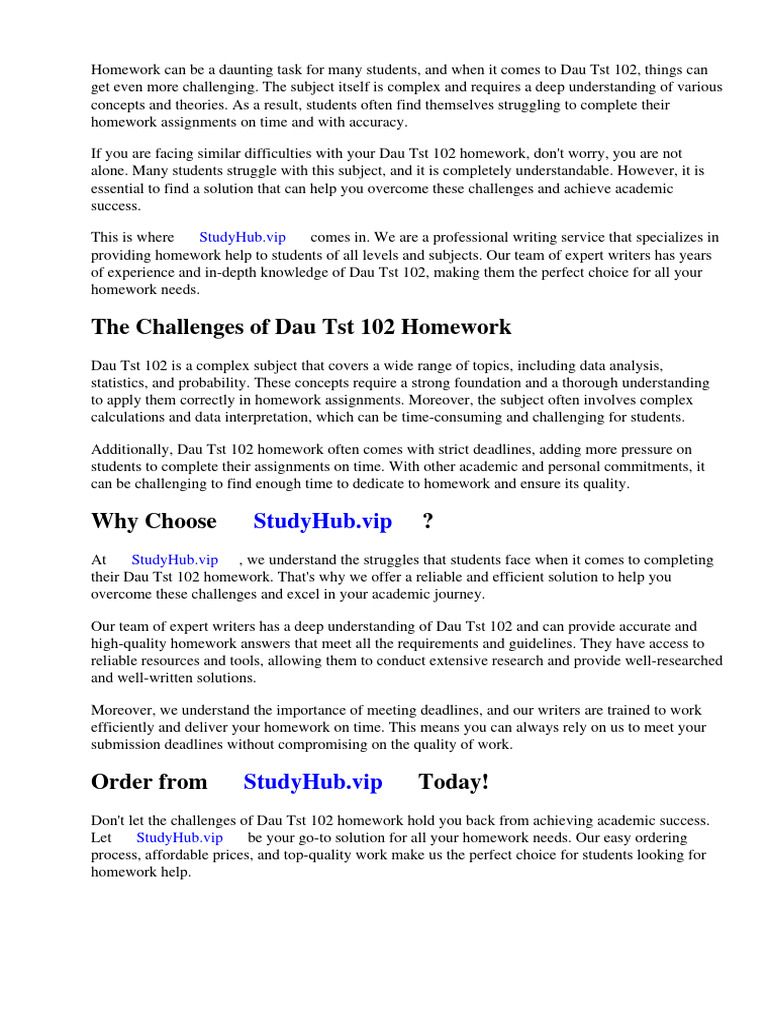 Dau Tst 102 Homework Answers Pdf Websites World Wide Web
