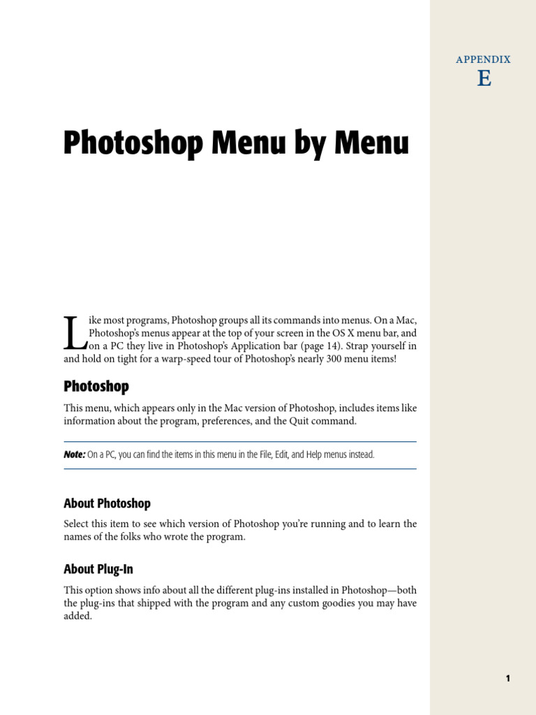 Navigating Photoshop Menus | PDF | Adobe Photoshop | 3 D Computer Graphics