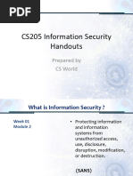 Cs205 Information Security Lecture Handouts Full | PDF | Information Security | Computer Security
