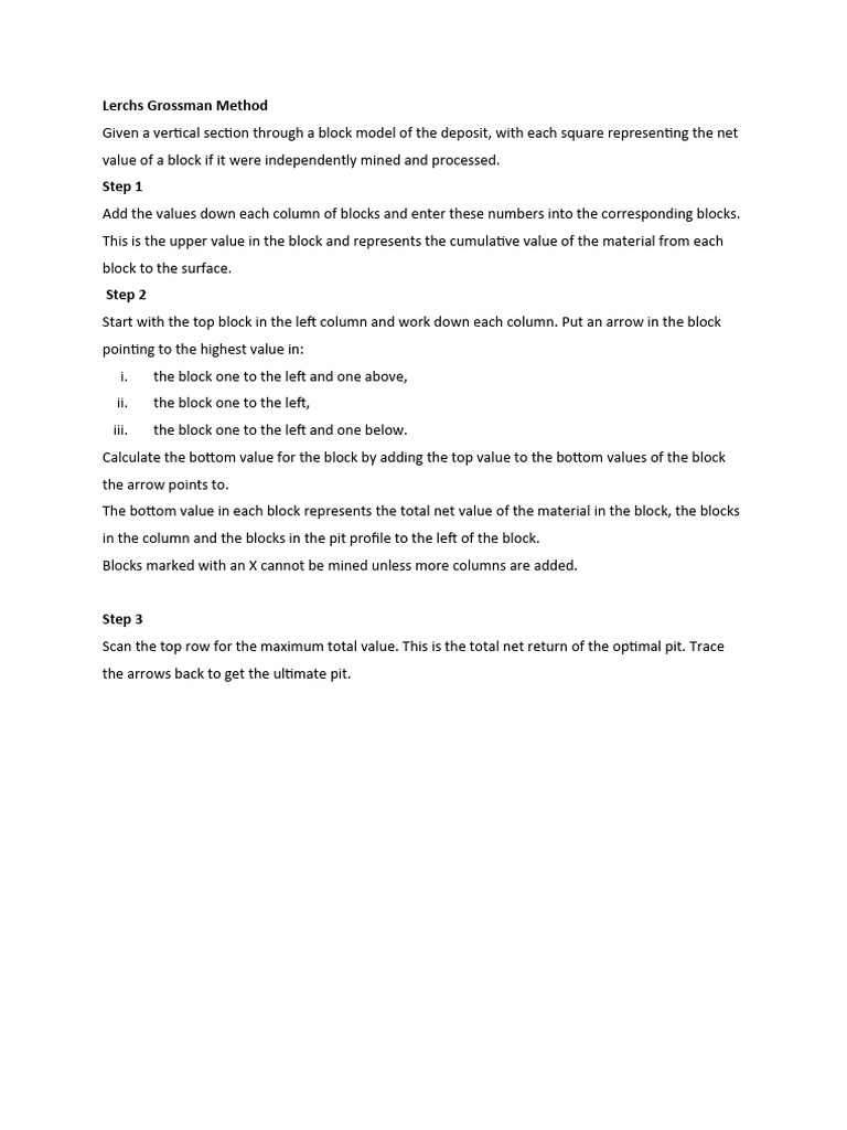 Lerchs Grossman Method Explained - 114015 | PDF | Teaching Methods & Materials