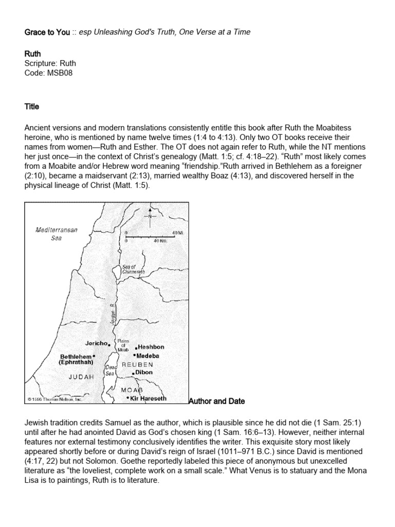 Ruth: The Journey of An Extraordinary Women | PDF | Ruth (Biblical Figure) | David