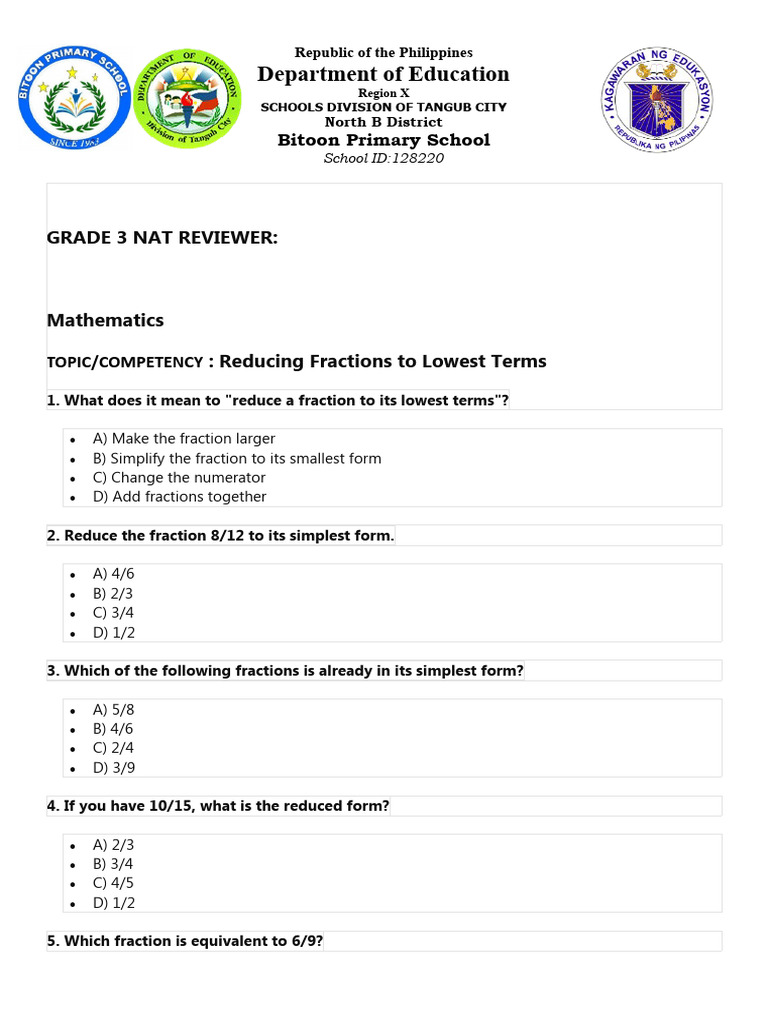 Grade 3 NAT Reviewer | PDF