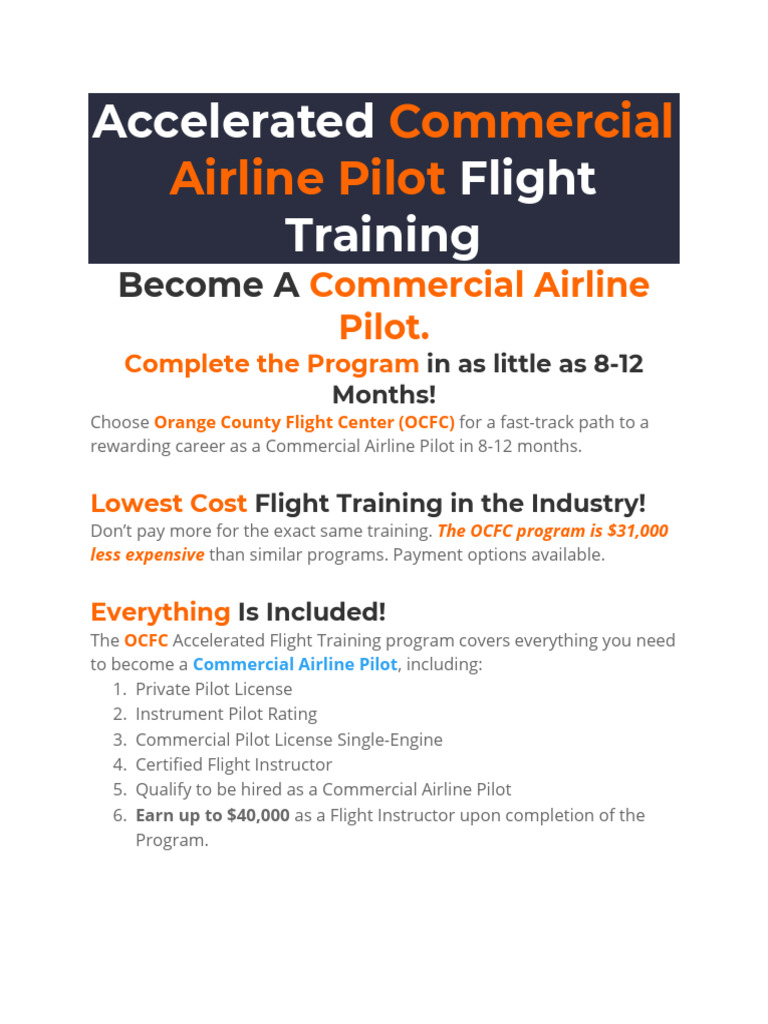 Fast-Track Airline Pilot Training Program | PDF | Aeronautics | Aviation