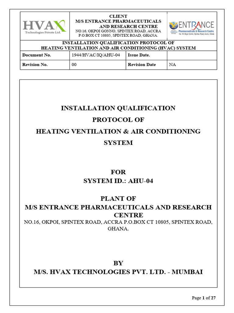 Iq Ahu 04 1944 CFM D | PDF | Duct (Flow) | Home Appliance