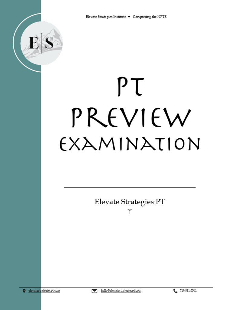PT Preview Examination - VSL | PDF | Anatomical Terms Of Motion ...