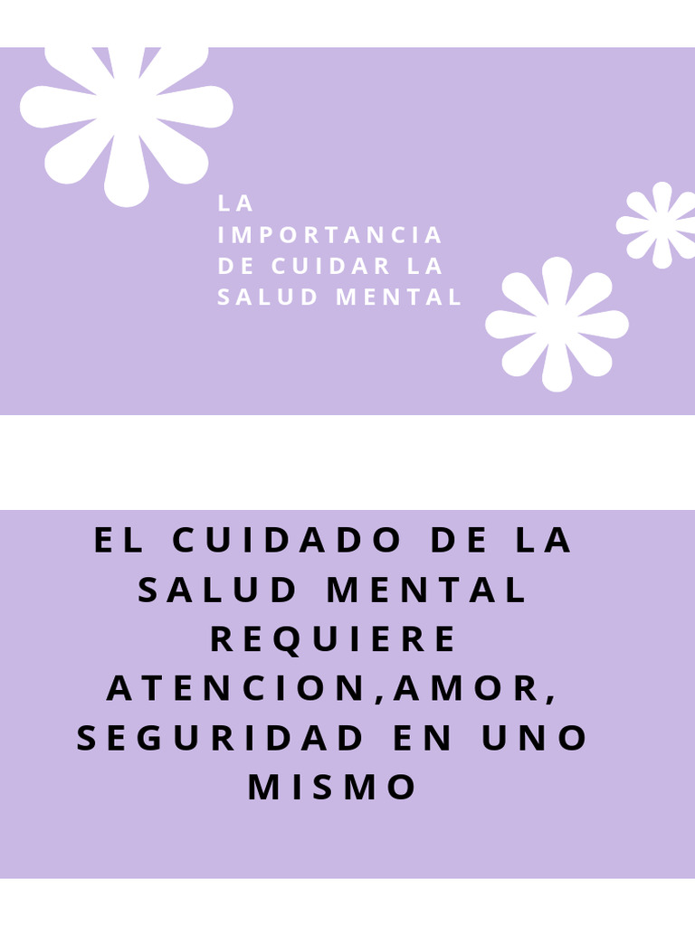 Importancia de Cuidar la Salud Mental | PDF | Salud mental | Las emociones