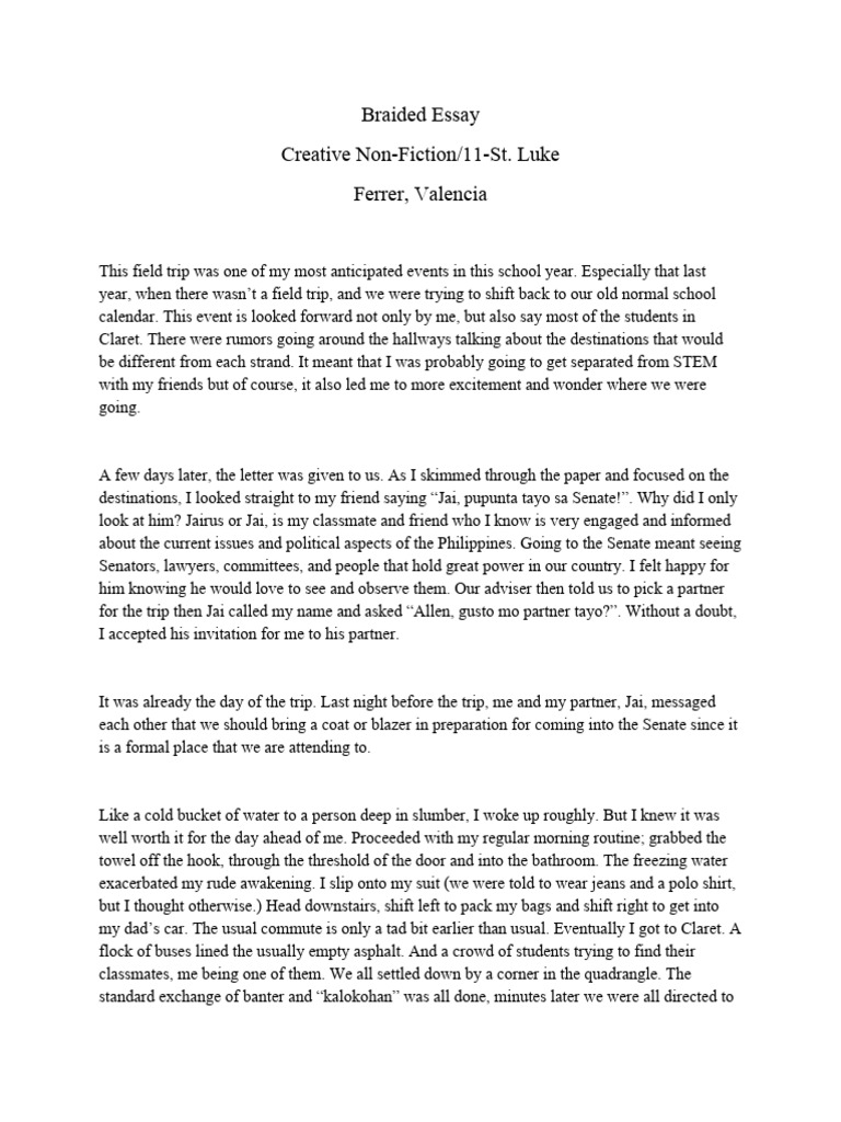 Understanding Braided Essays | PDF