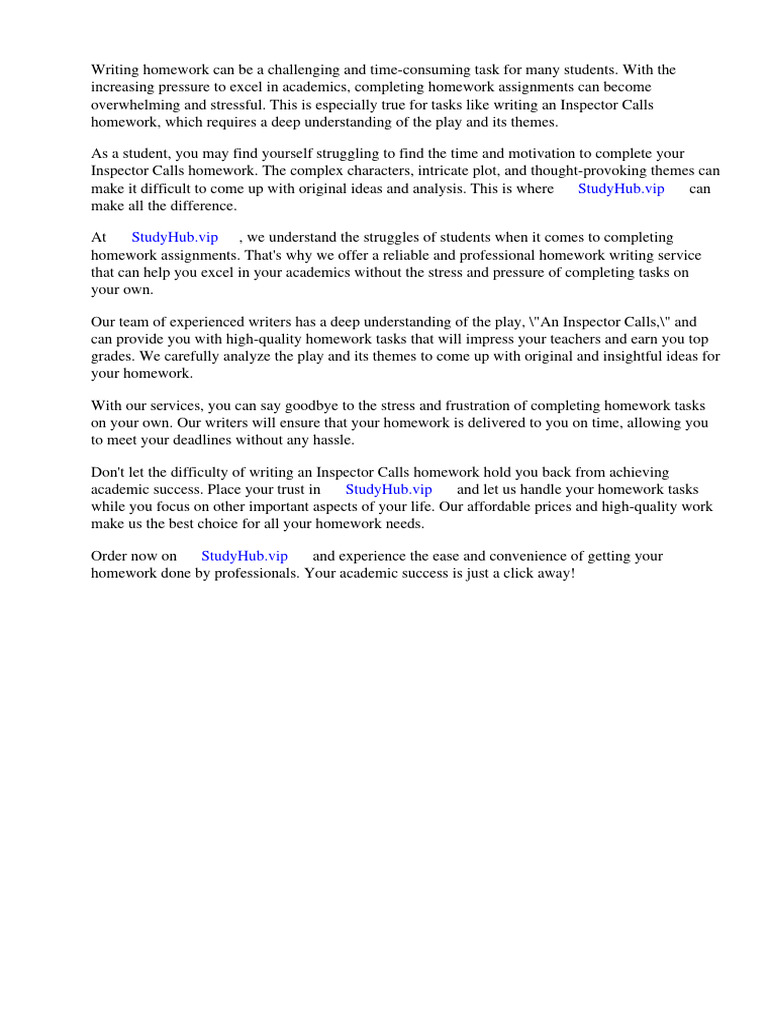 An Inspector Calls Homework Tasks | PDF | Facebook | Homework