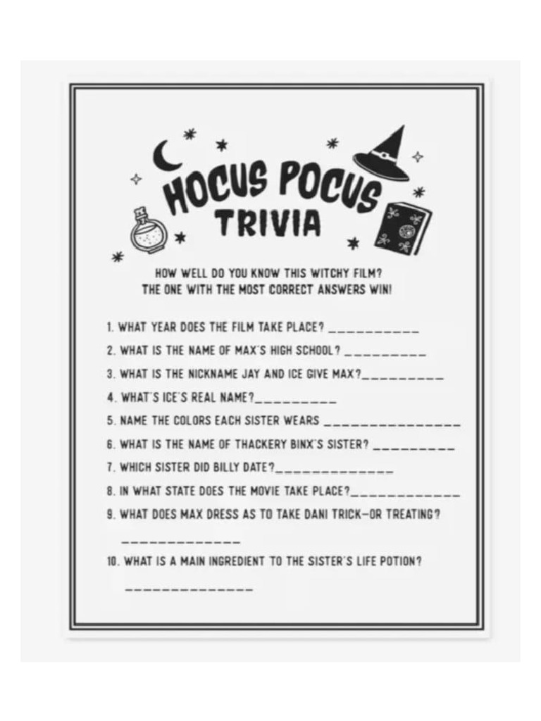 Hocus Pocus activities | PDF