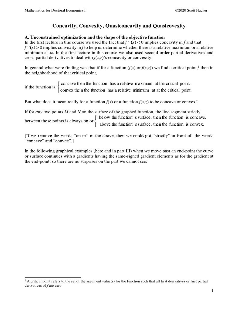 Concavity, Convexity, Q-Concavity & Q-Convexity | PDF | Mathematical Optimization | Function ...
