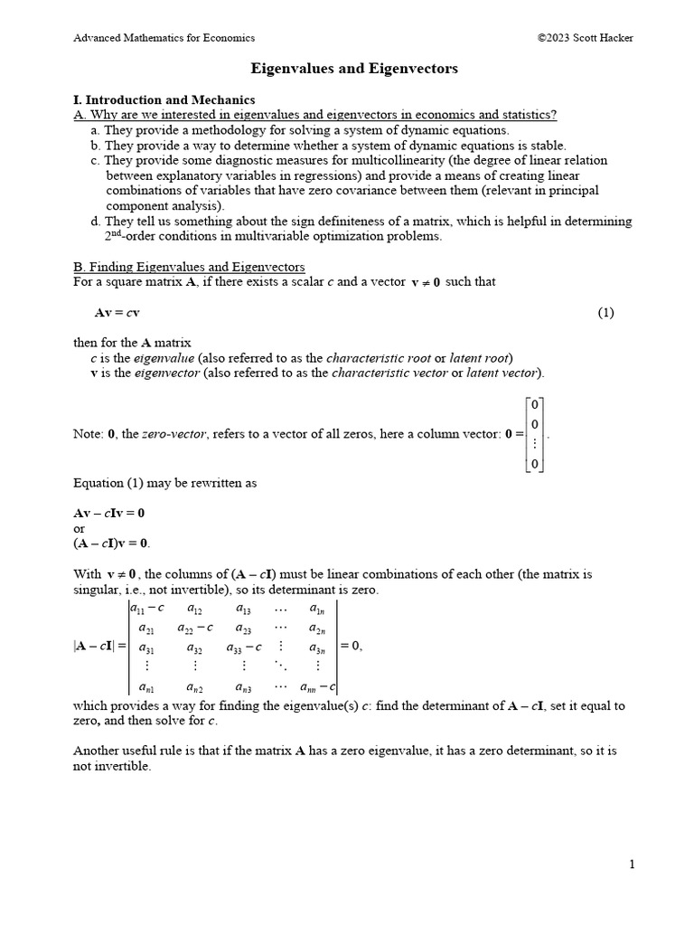 Eigenvalues and Eigenvectors-2 | PDF | Eigenvalues And Eigenvectors ...