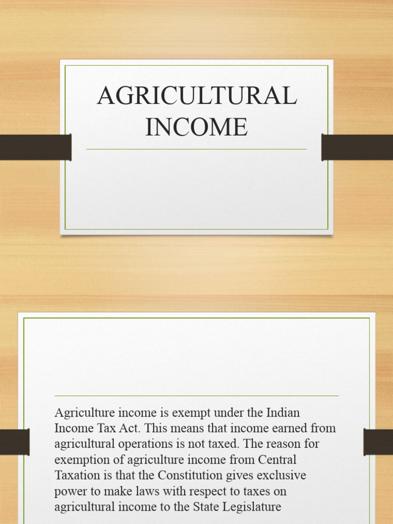 Understanding Agricultural Income Tax Exemptions | PDF | Taxes ...