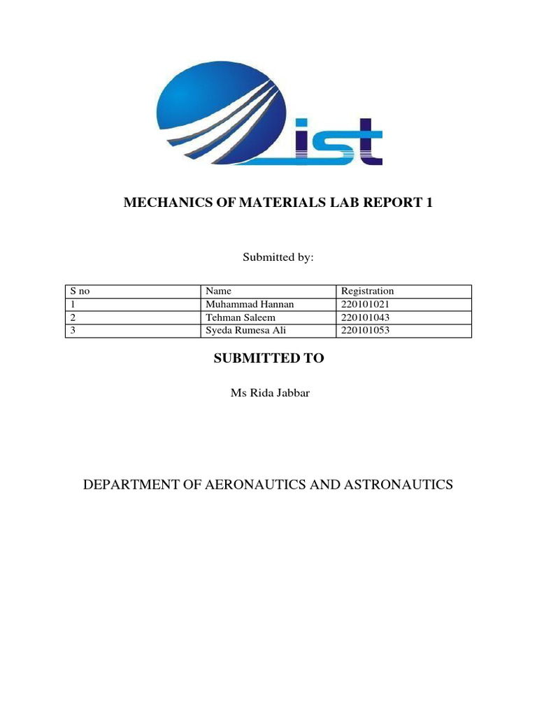 Mechanics of Materials Lab Report | PDF | Strength Of Materials | Buckling