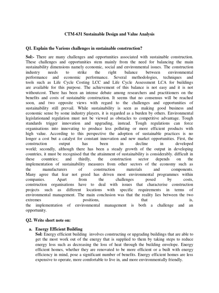 CTM-631 Sustainable Design & Value Analysis Solutions | Download Free ...