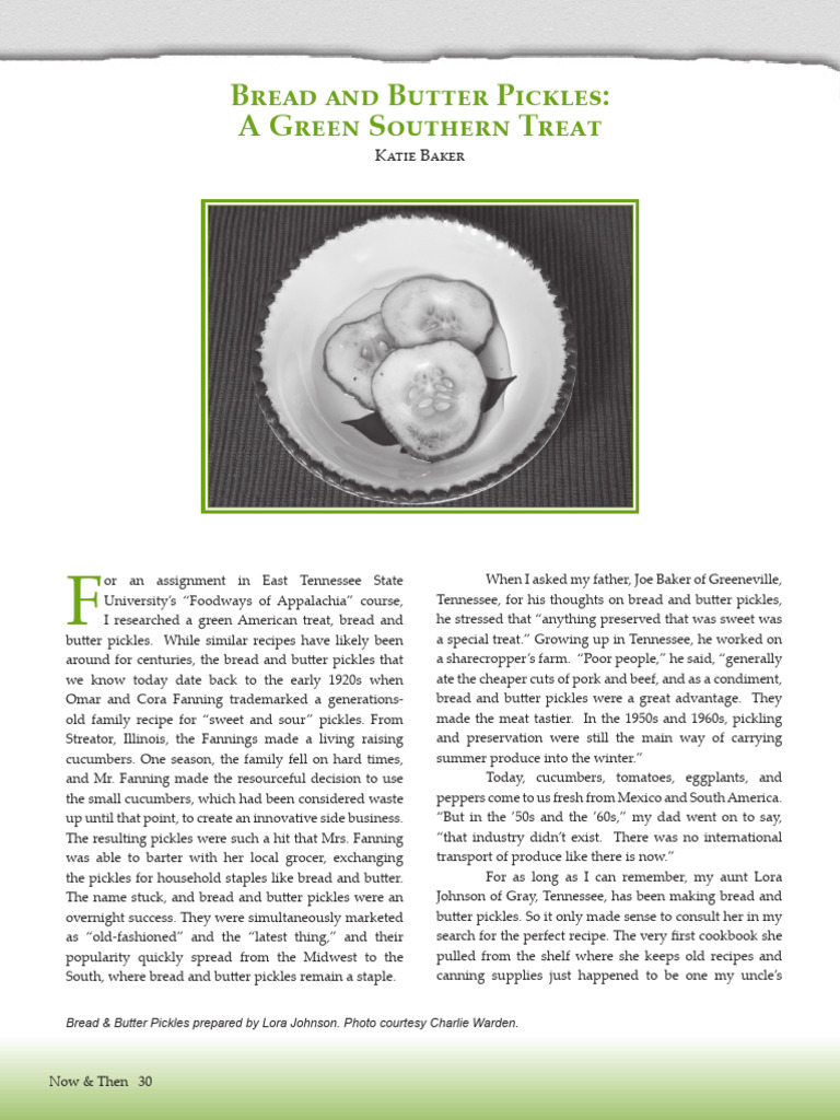 Bread and Butter Pickles | PDF | Pickled Cucumber | Cuisine