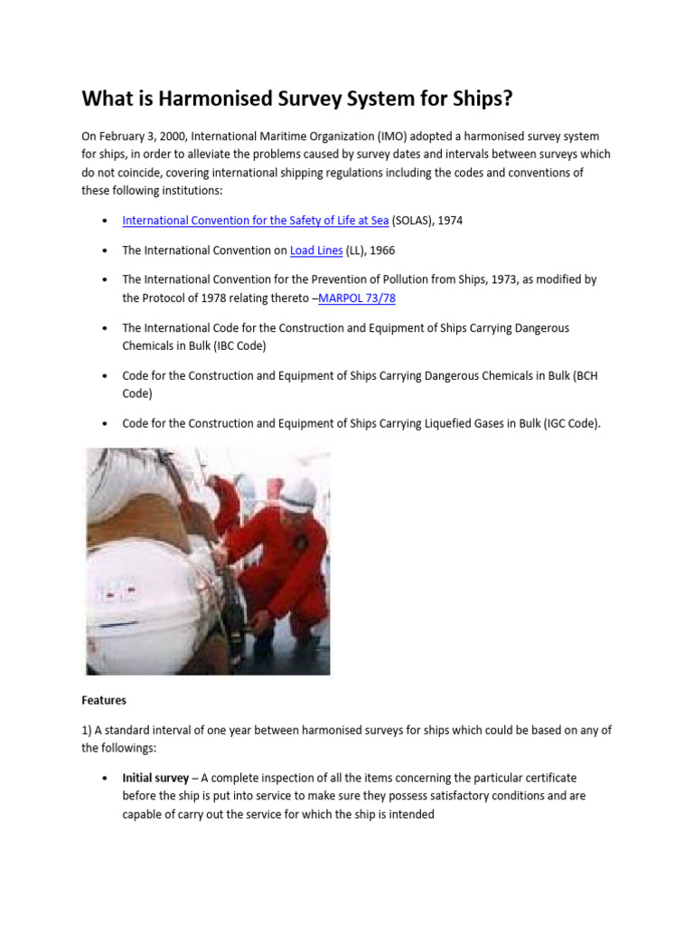 What Is Harmonised Survey System For Ships | PDF | Water Transport ...