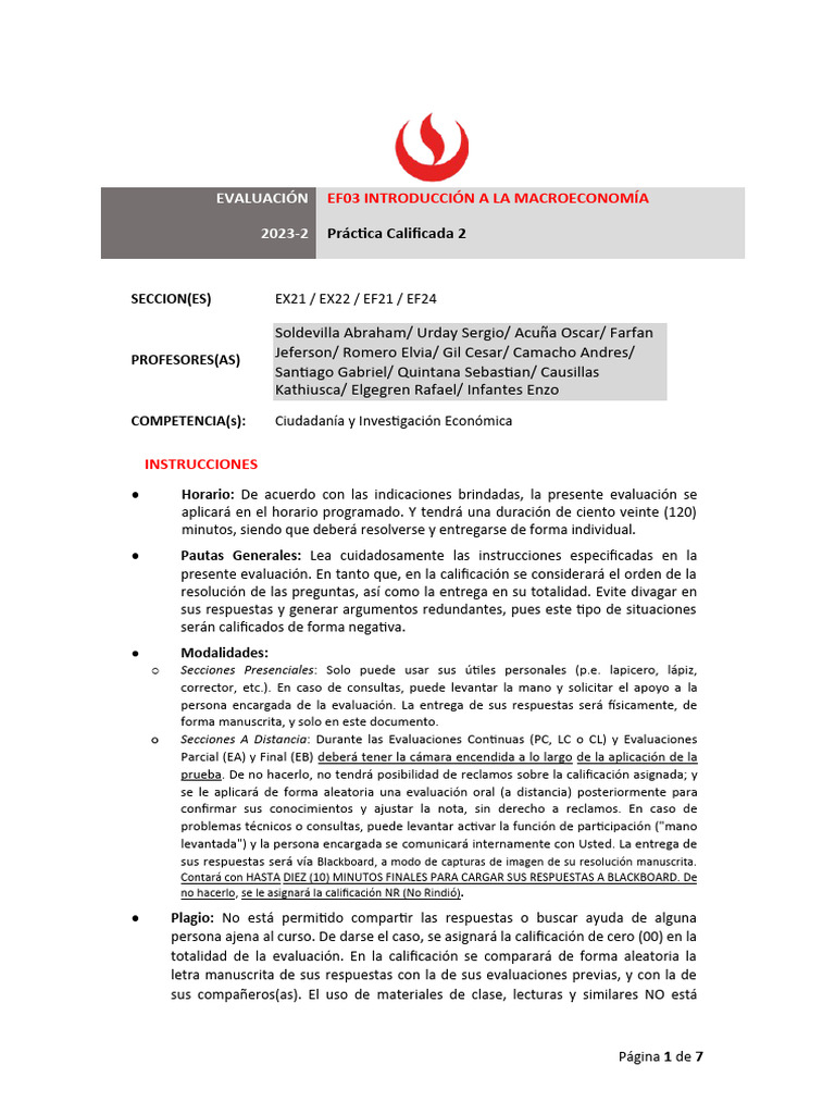 PC2 Intro A La Macro 2023-02 | PDF | Tipo de cambio | Comercio