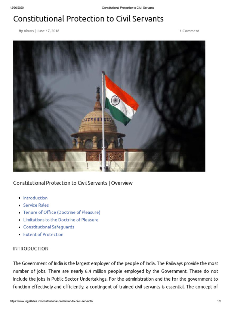 Constitutional Safeguards for Civil Servants | PDF | Civil Service ...
