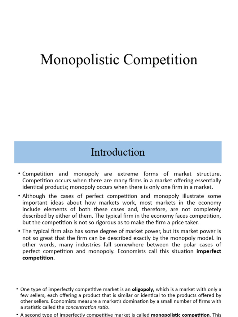 Monopolistic Competition | PDF | Profit (Economics) | Perfect Competition