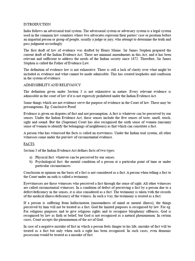 Law of Evidence | PDF | Hearsay | Evidence (Law)