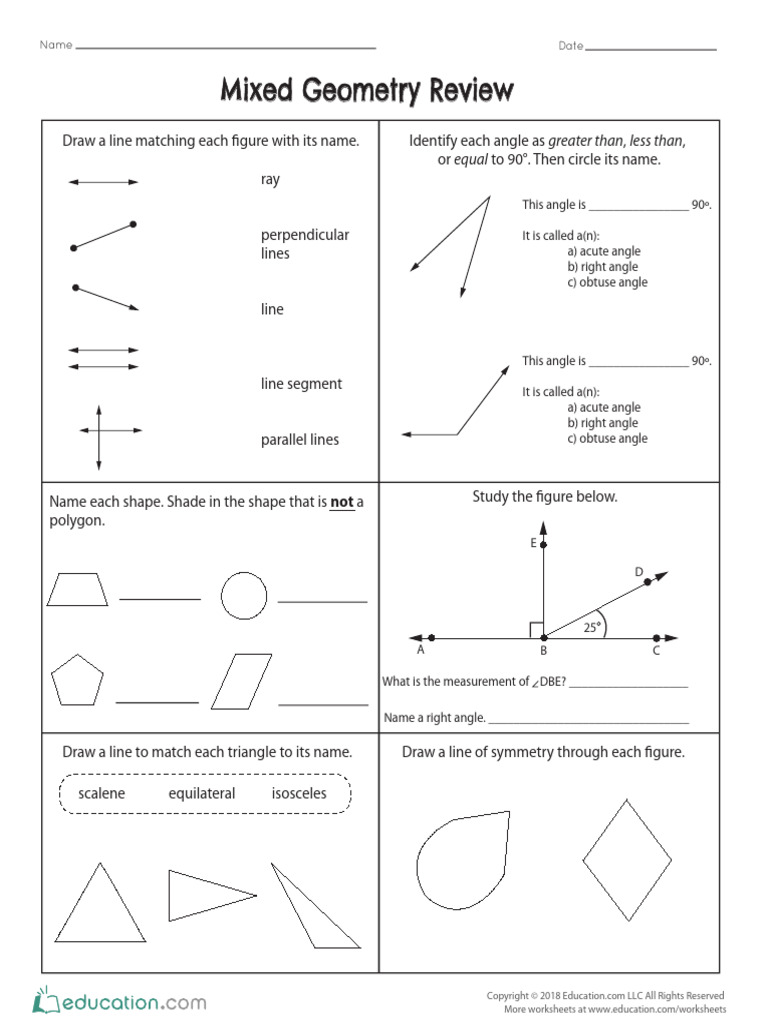 Mixed Geometry Review | PDF | Rectangle | Area