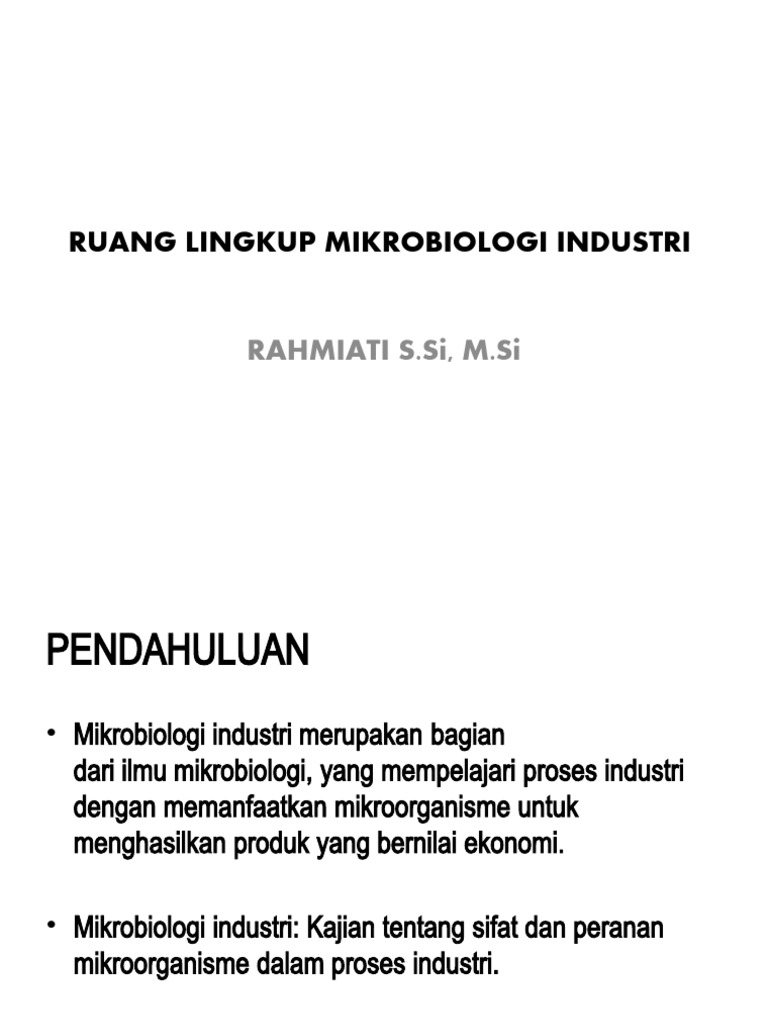 Mikrobiologi Industri dan Fermentasi | PDF