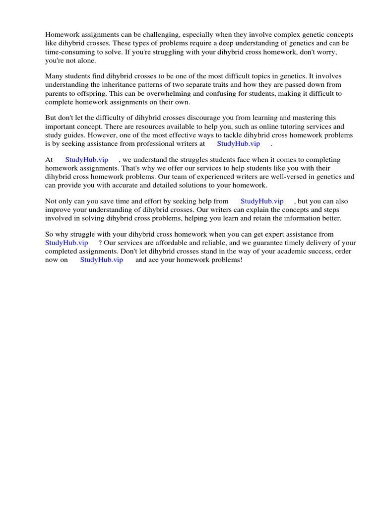 Dihybrid Cross Homework Problems | PDF | Dominance (Genetics) | Genotype