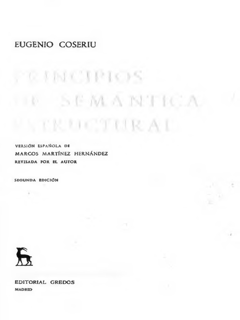 Coseriu 1981 Principiso De Sem ntica Estructural Cap 5 Y 6 PDF