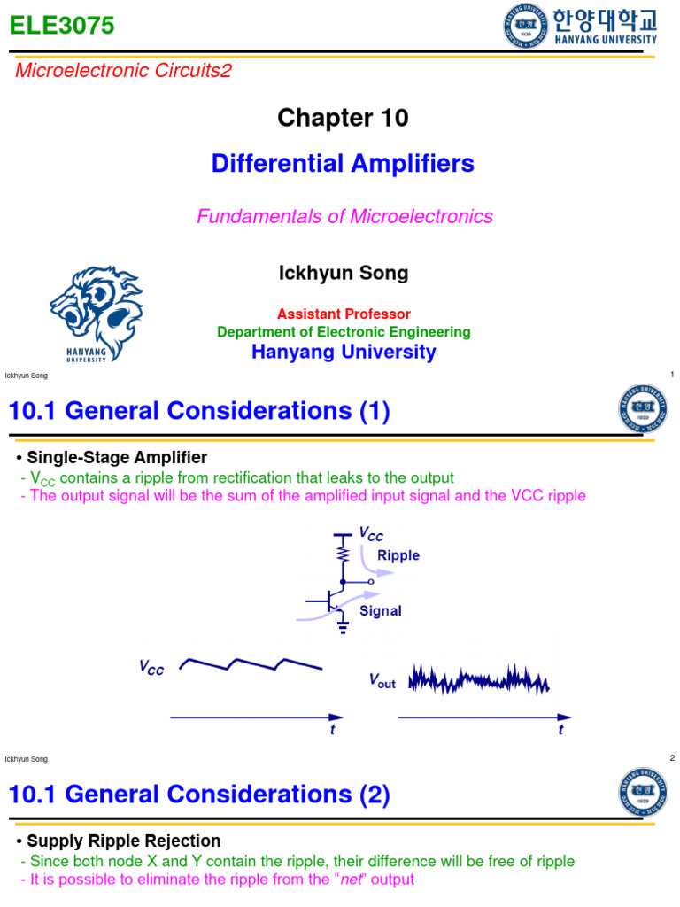 MC2 - Lec - ch10 Diff Amp | PDF | Mosfet | Amplifier