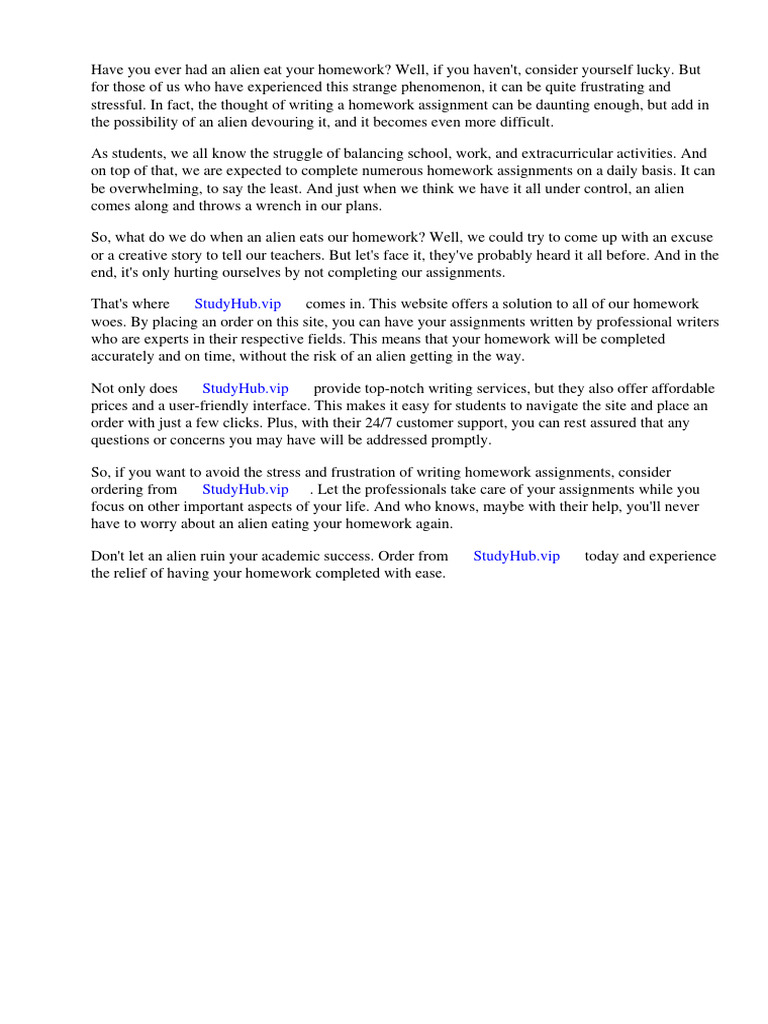 Alien Ate My Homework Poem | PDF