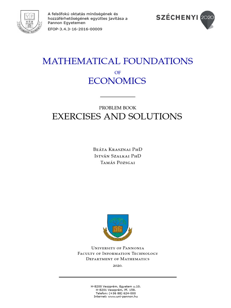 Problem Book 2b EFOP343 210210 | PDF | Integral | Function (Mathematics)