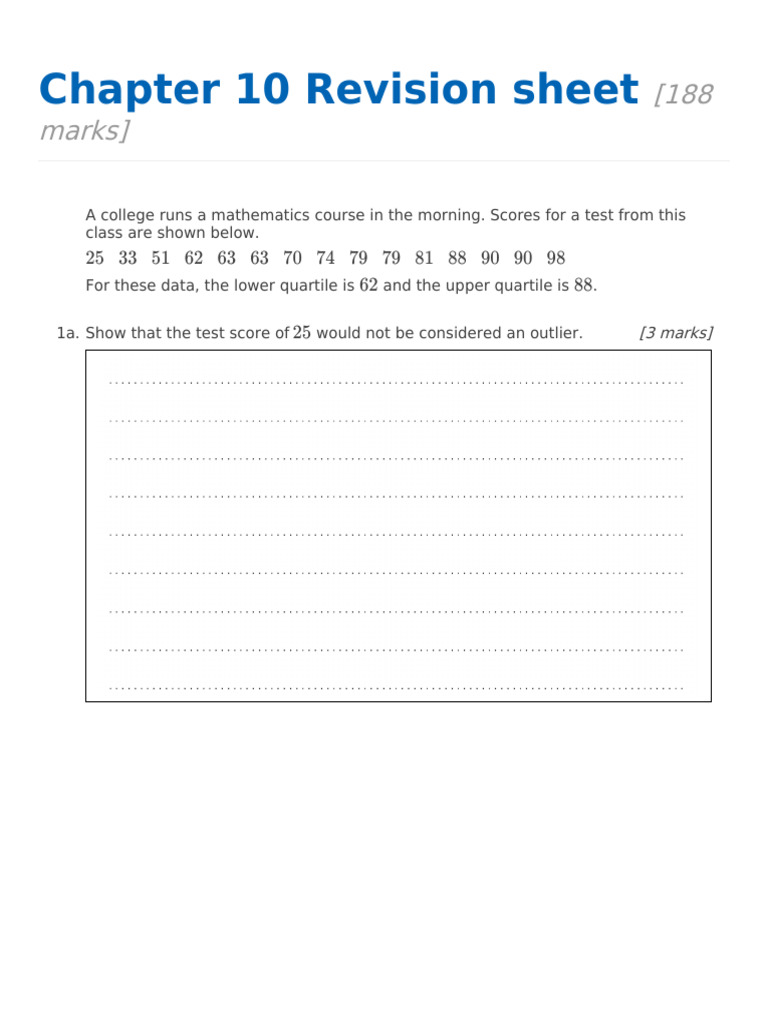 Chapter 10 Revision Sheet | PDF | Student's T Test | Methodology