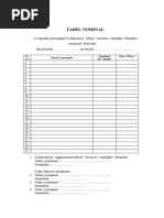 Tabele Elevi Excursie | PDF