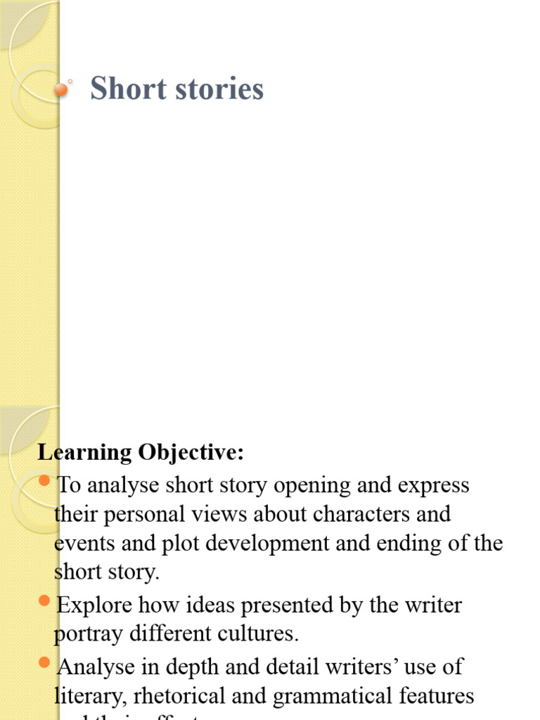 Week 1 - Short Stories | PDF | Thought | Narrative
