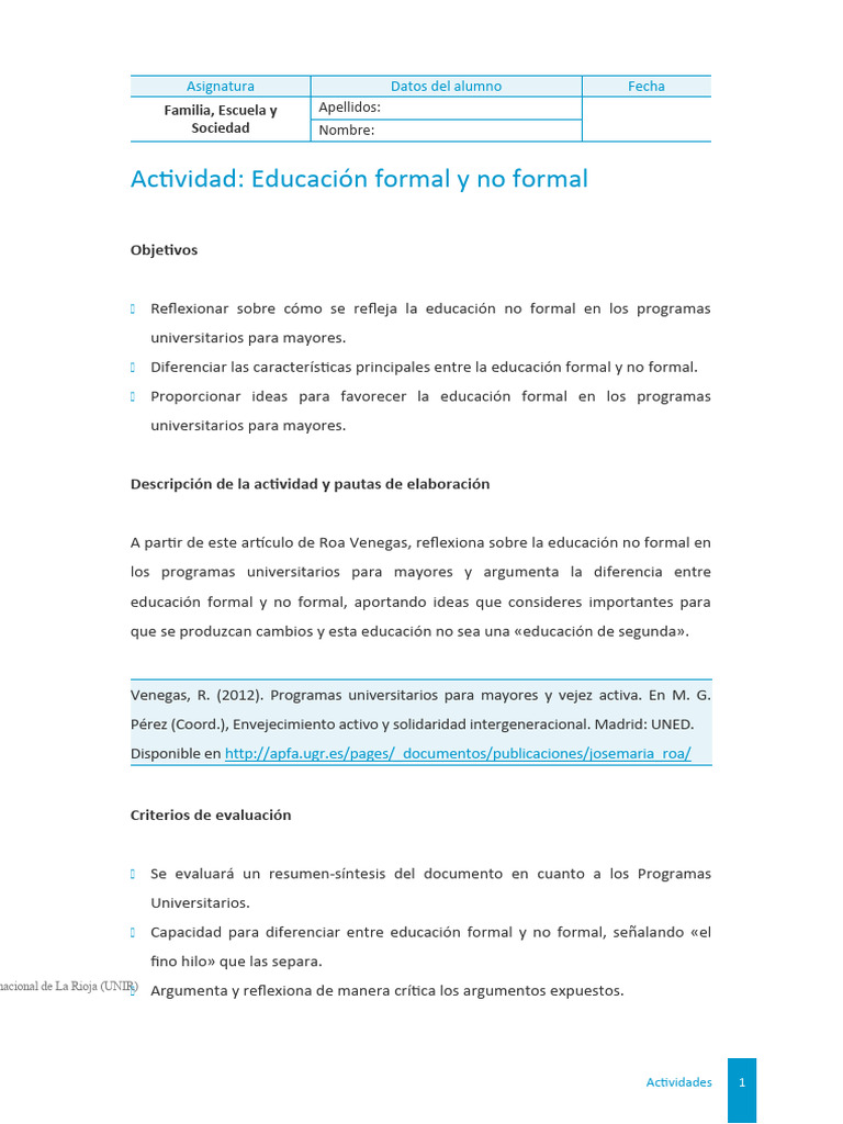 Educación Formal y No Formal | PDF | Educación más alta | Universidad