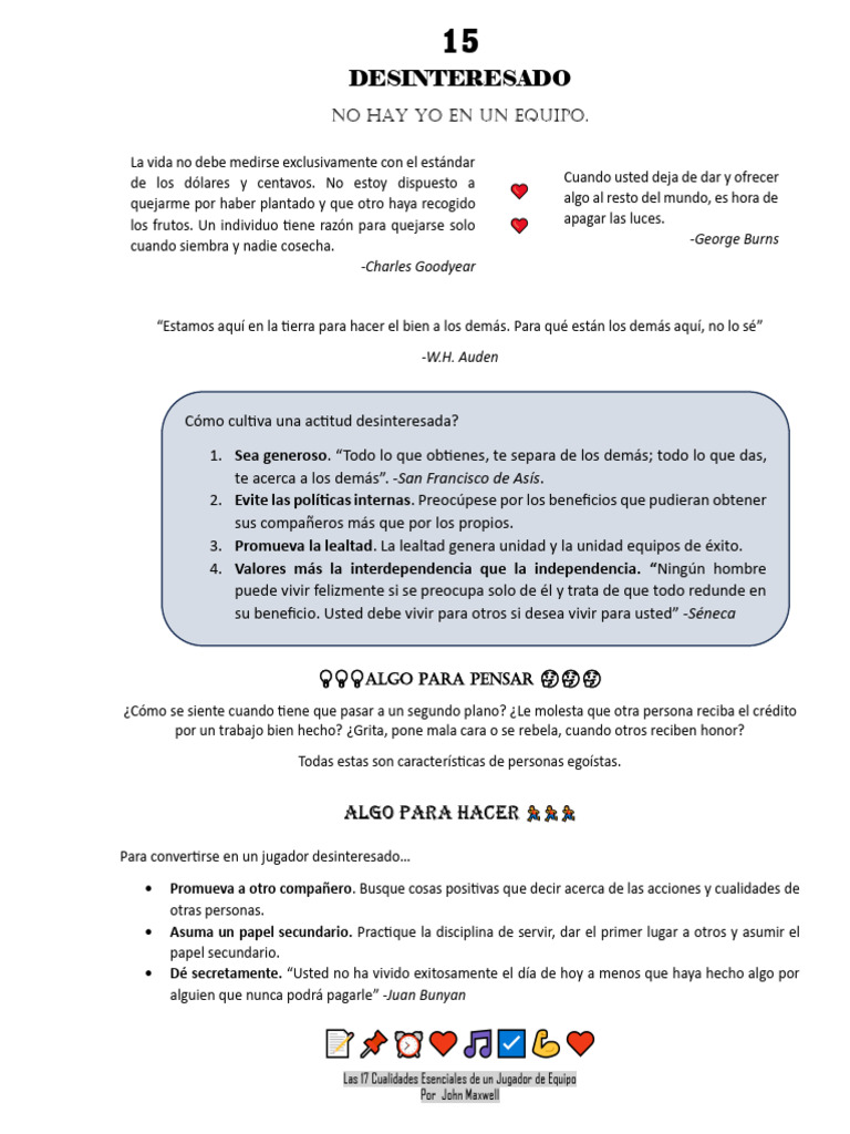 Actitud Desinteresada en Equipos | PDF | Relaciones personales, crianza ...